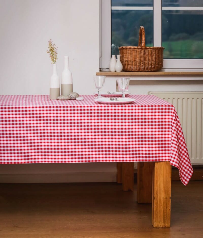 Tischdecke Rot Wei Kariert